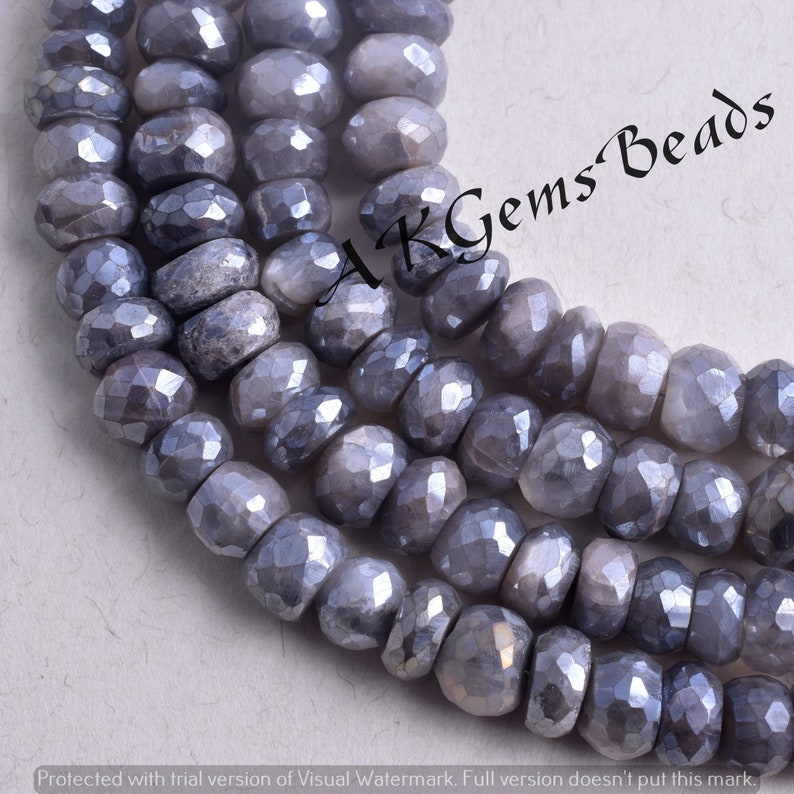 Mystic Dark Gray Moonstone Silverite Rondelle Gemstone Beads - Etsy