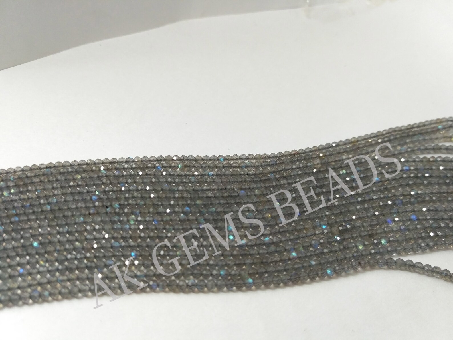 50 Strands Natural Micro Labradorite Faceted Rondelle Beads - Etsy