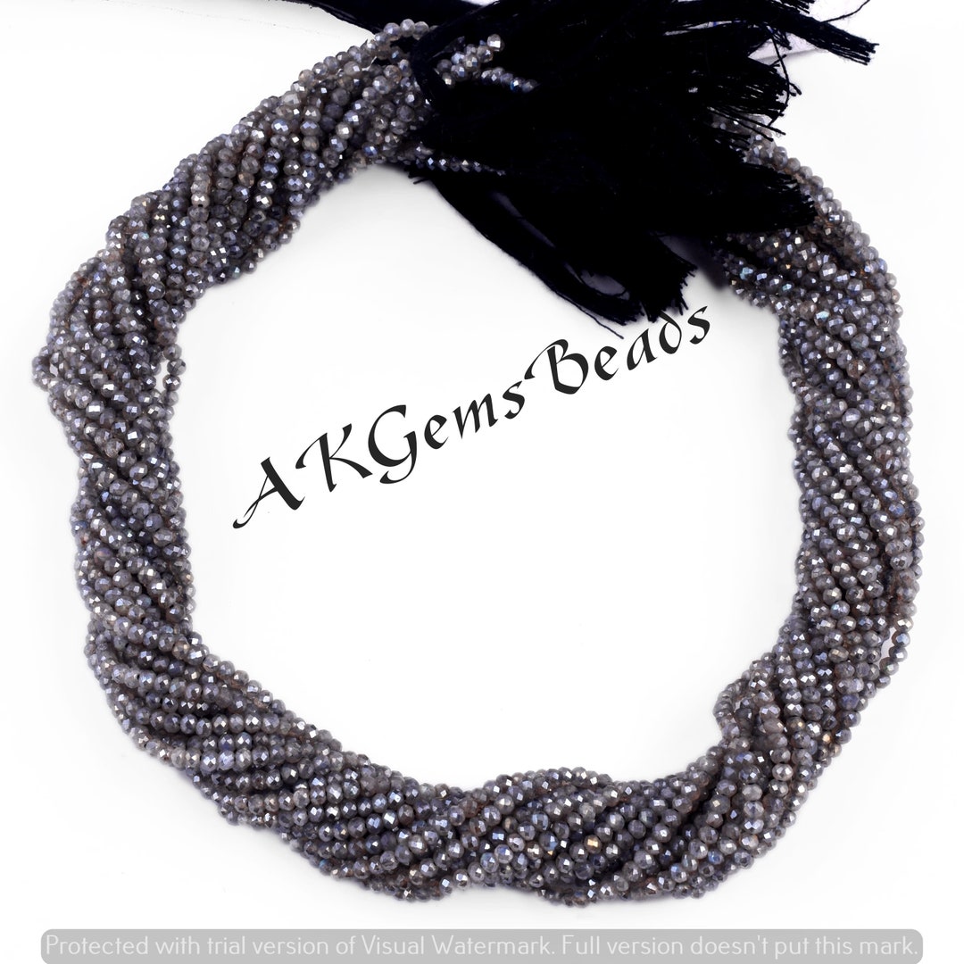 Micro Mystic Labradorite Faceted Rondelle Gemstone Beads Strand ...