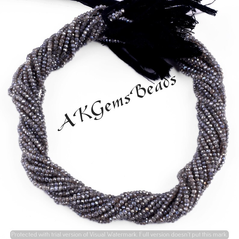 Micro Mystic Labradorite Faceted Rondelle Gemstone Beads Strand ...