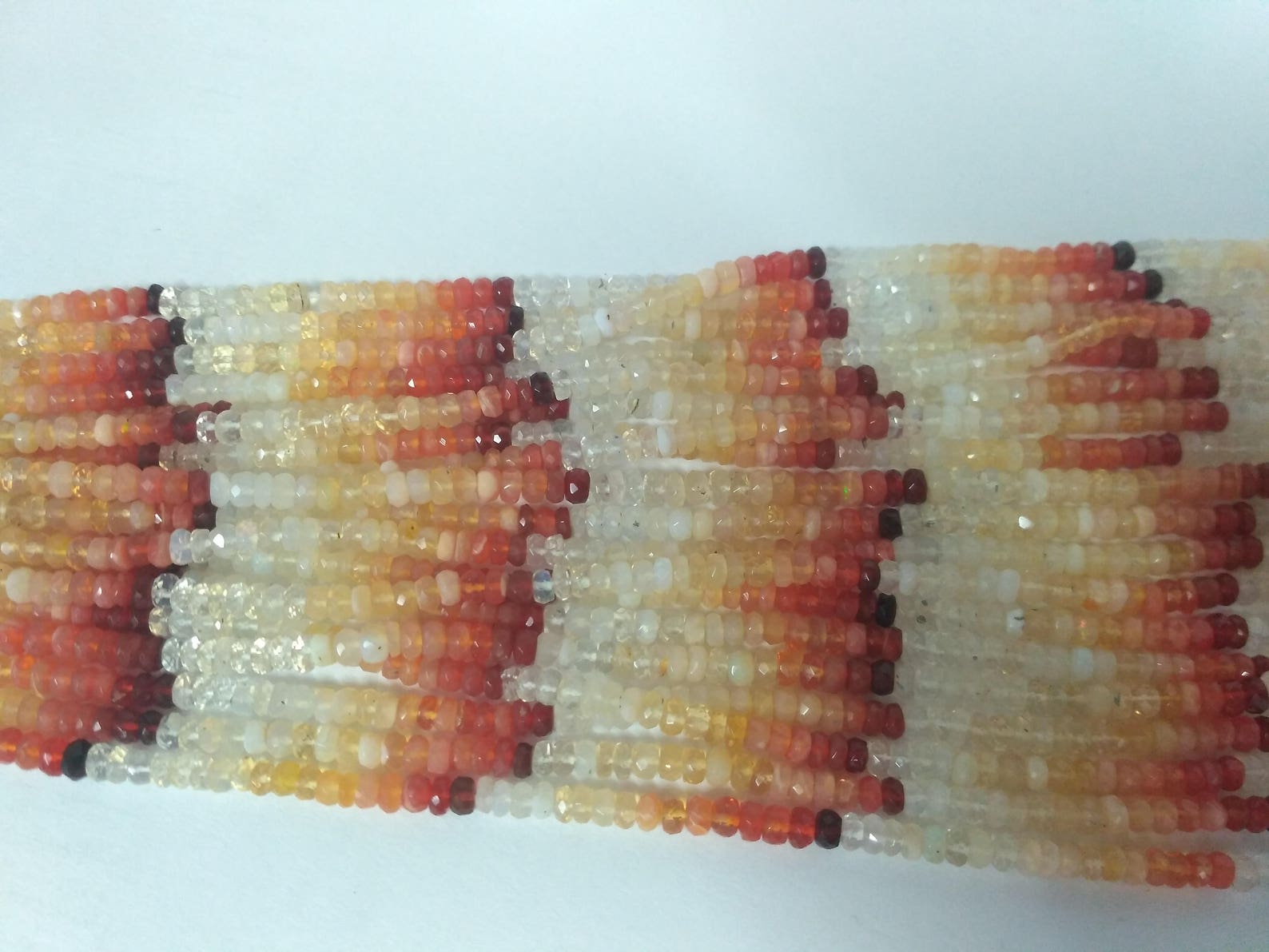 Natural Mexican Fire Opal Shaded Faceted Rondelle Gemstone | Etsy