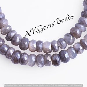 Mystic Silverite Grey Moonstone Rondelle Gemstone Beads Strands, Coated ...