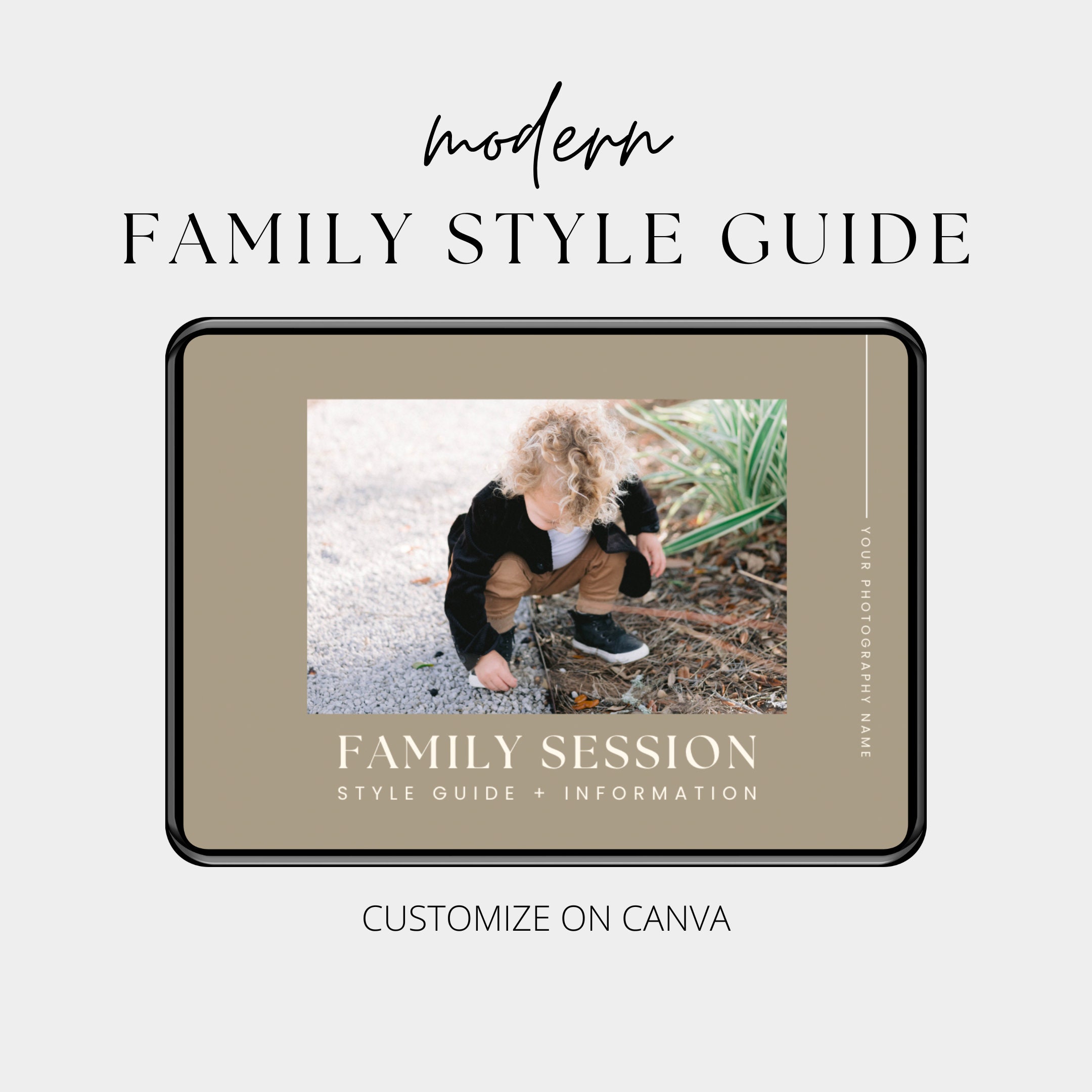 Modern Family Photography Style Guide Template (landscape), Outfit ...