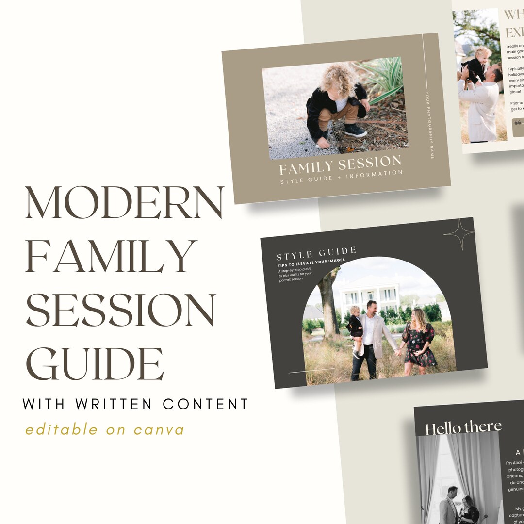 Modern Family Photography Style Guide Template (landscape), Outfit ...