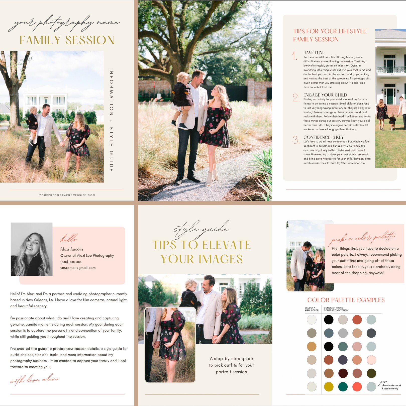 Family Photography Style Guide Template, Outfit Guide, Family ...
