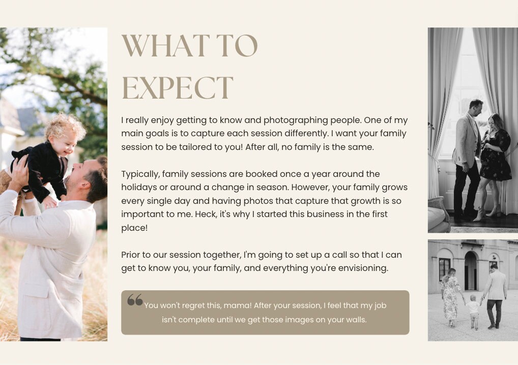 Modern Family Photography Style Guide Template (landscape), Outfit ...