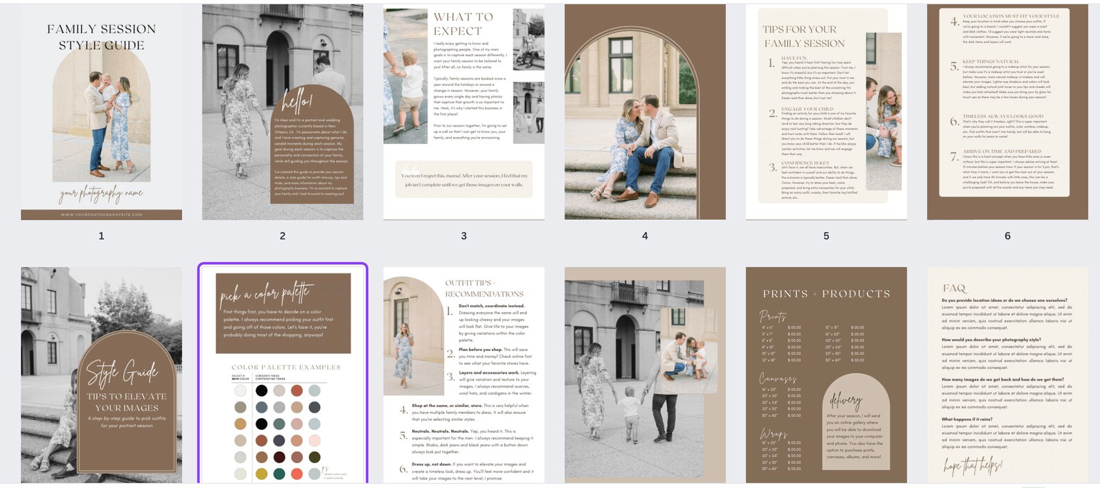Retro Family Photography Style Guide Template, Outfit Guide, Family ...