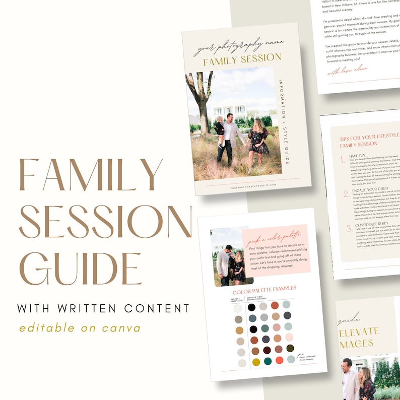 Family Photography Style Guide Template, Outfit Guide, Family ...
