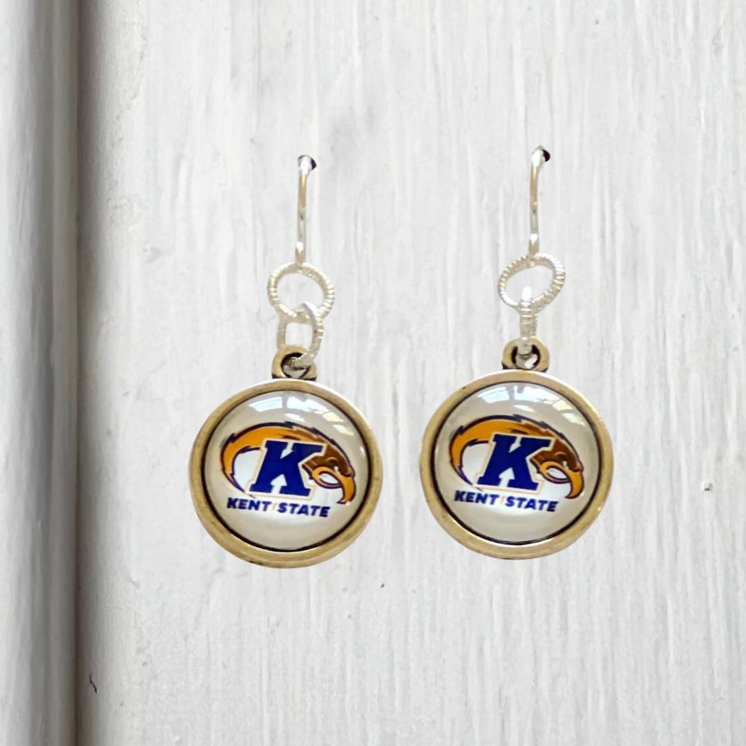 Kent State Earrings White Logo Kent State University Jewelry Golden Flashes Kent State Spirit ...