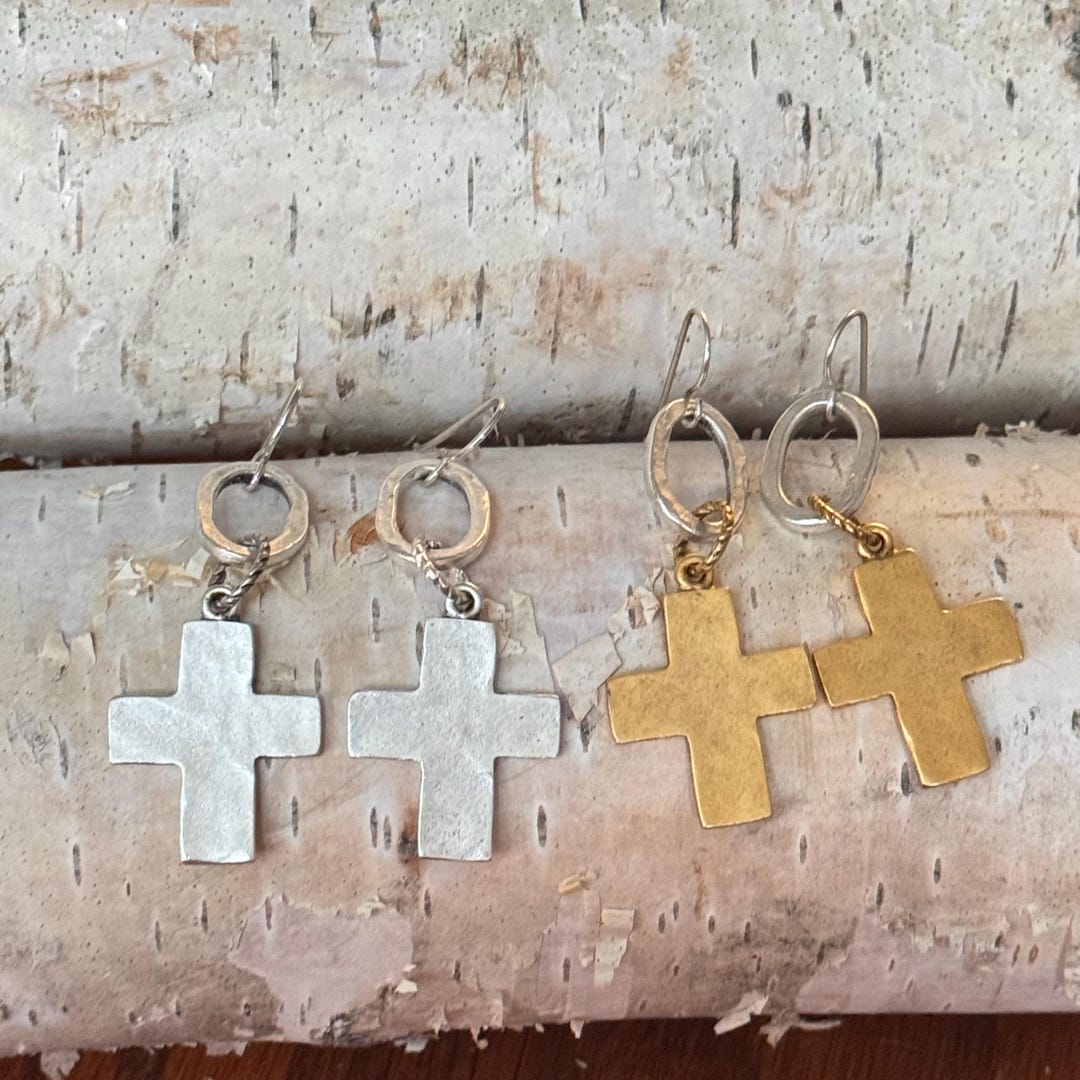 Rustic Cross Earrings: Boho Country Western Jewelry - Etsy