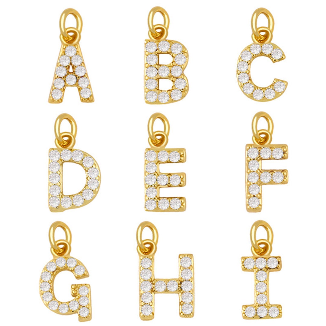 925 Silver 26 Alphabet Letters Tiny Initial Character Alphabet Fo ...