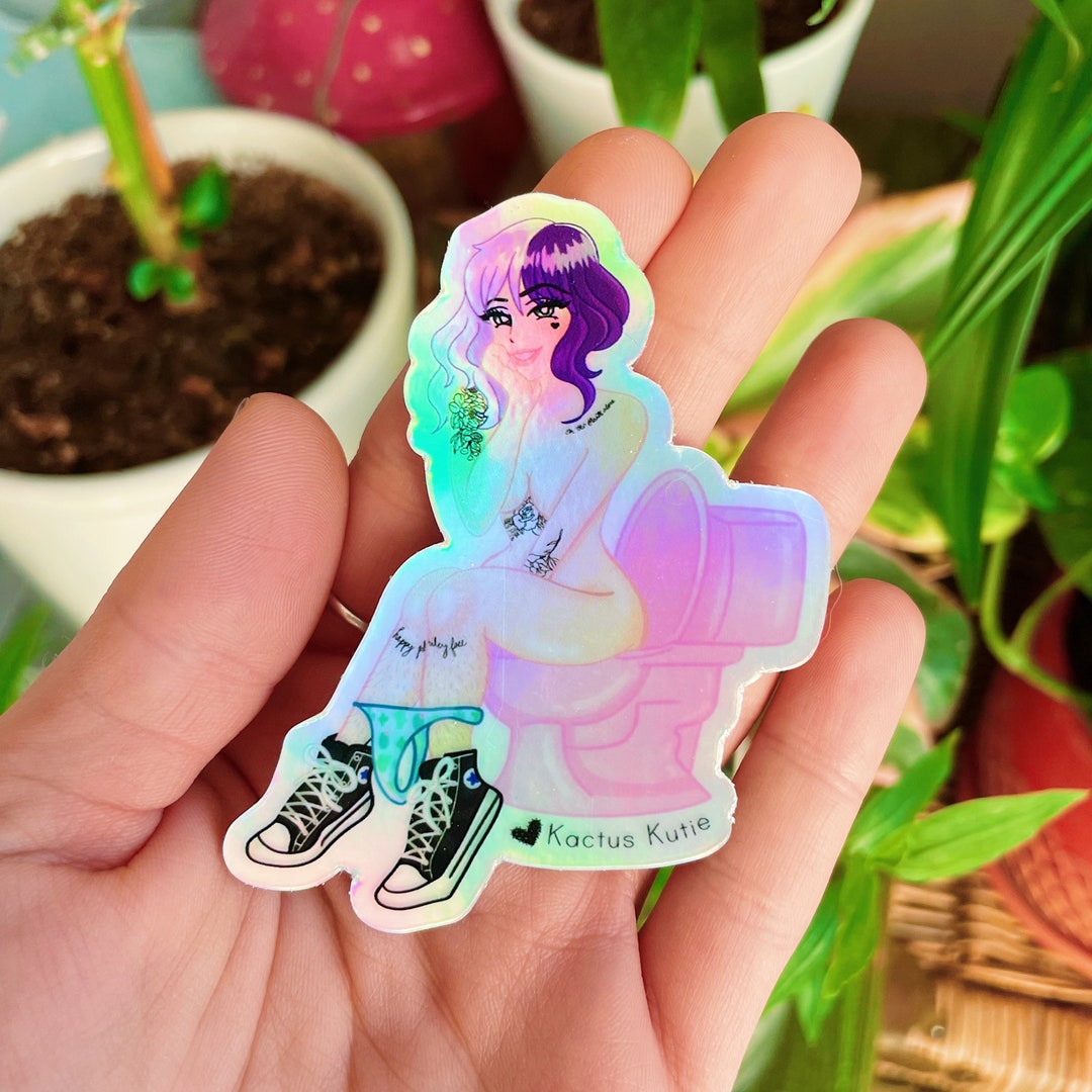 Holographic Sticker Pee Kween - Etsy