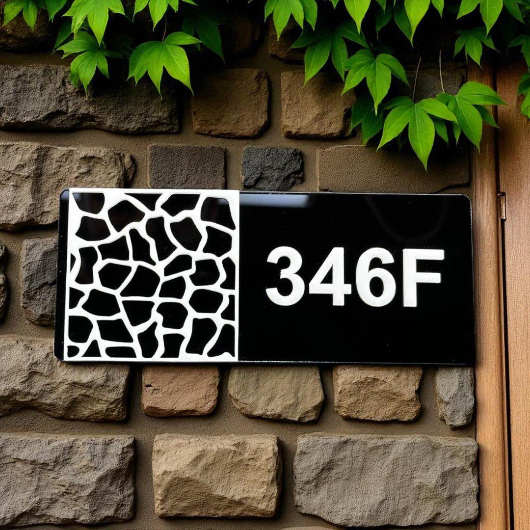 Custom Modern Address Number Plaques. White Number Room Signs ...