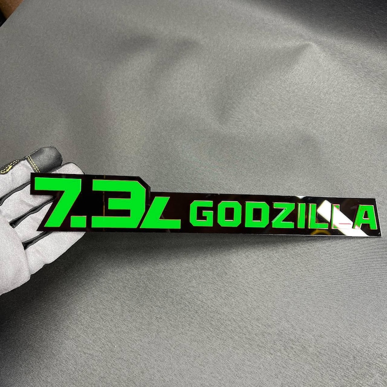 Custom 3D 7.3 Godzilla Car Badge Fender Emblem Acrylic Car Exterior ...