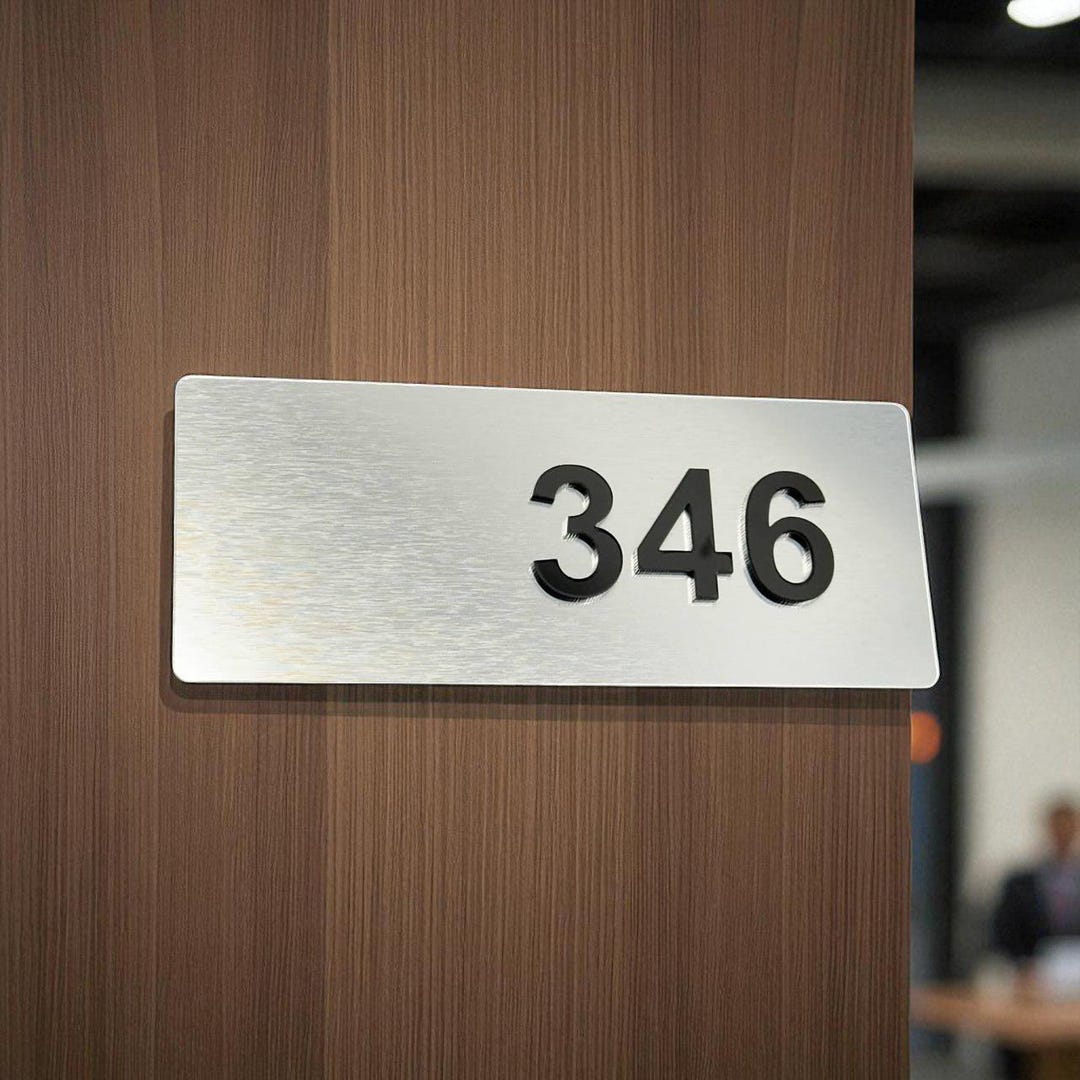 Modern Address Number Plaques. Custom Black Number Room Signs ...