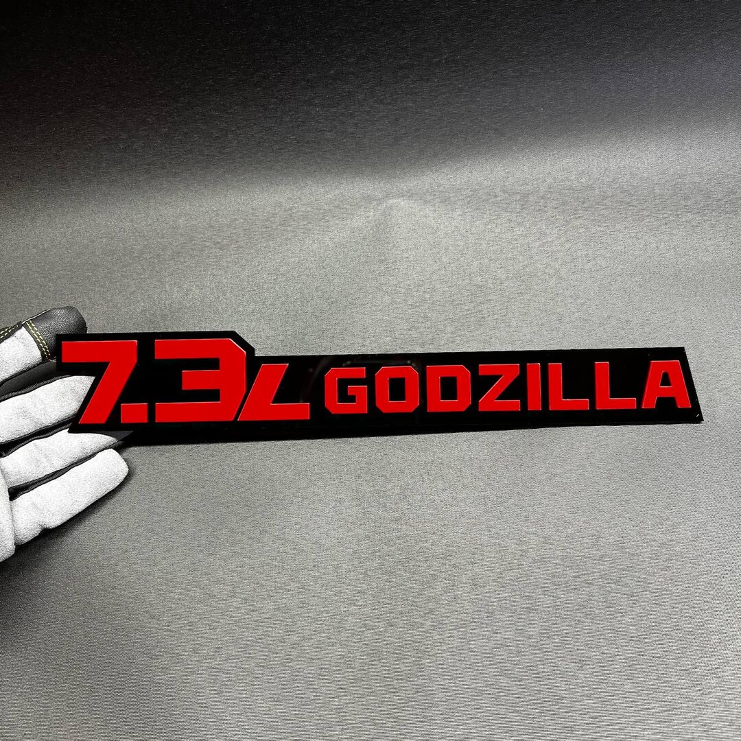 Custom 3D 7.3 Godzilla Car Badge Fender Emblem Acrylic Car Exterior ...