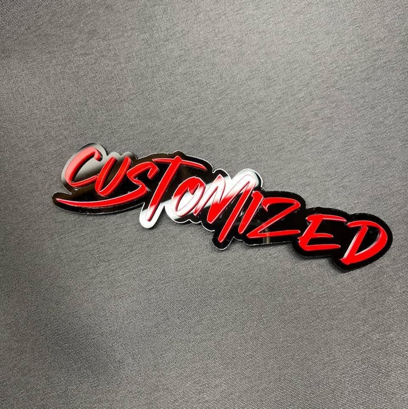 Personalized Car Emblem – Choose Font Style, Custom Text Name Badge ...