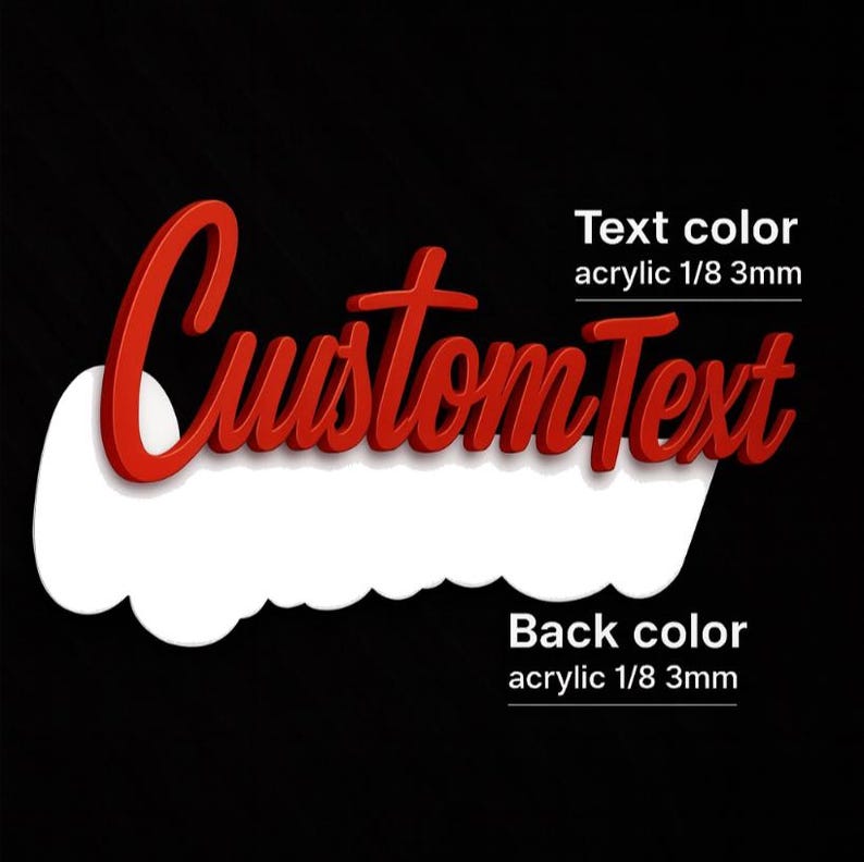 Custom 3D Acrylic Car Name Emblem Text Badge - MULTI COLOR - Customized ...