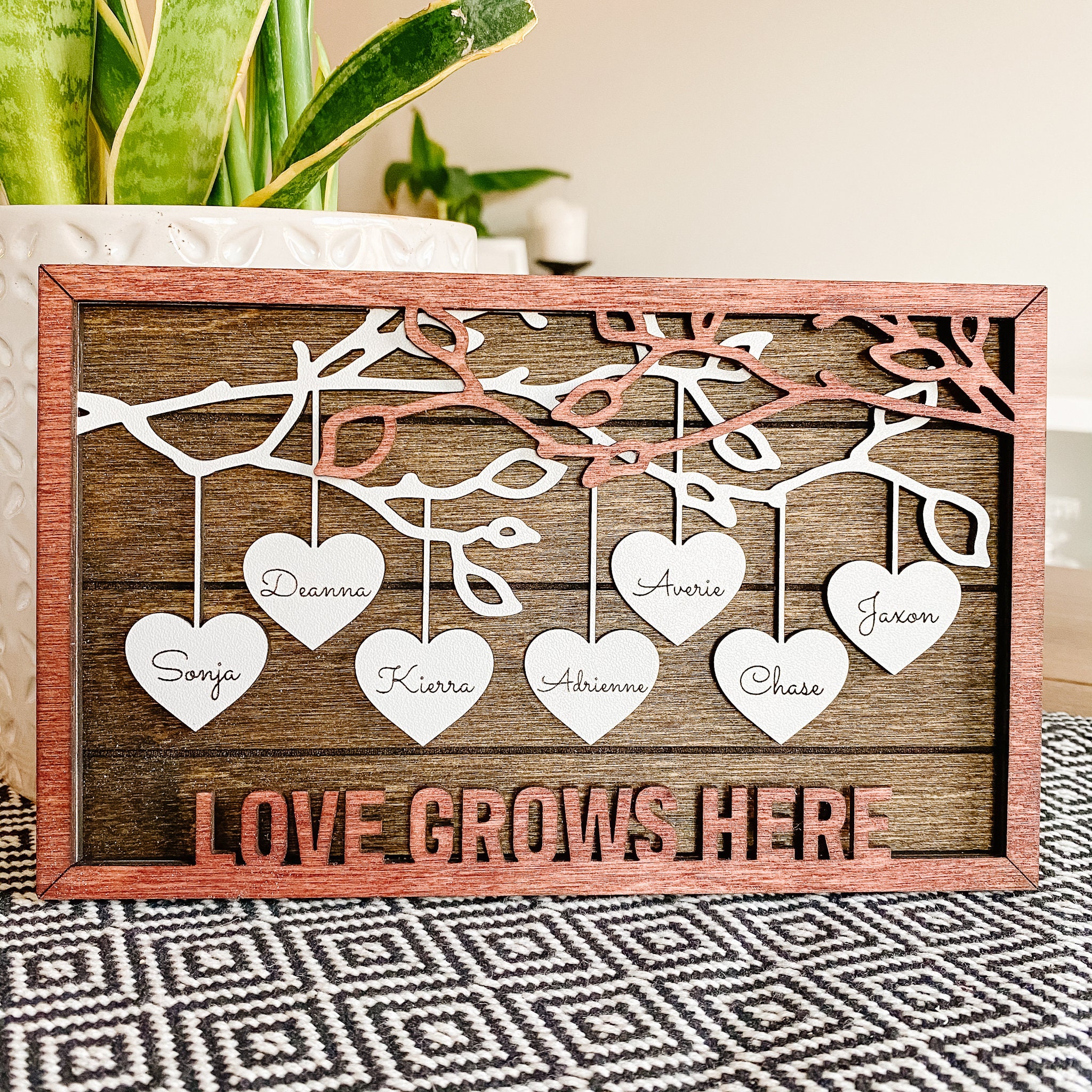 Layered Family Tree Sign, Personalized Family Sign, Personalized Family ...