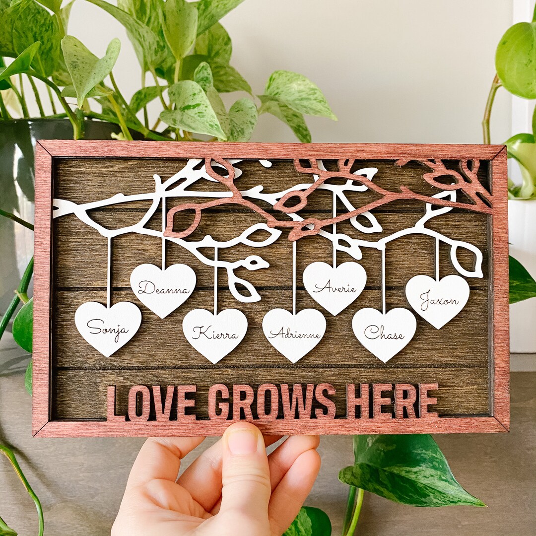 Layered Family Tree Sign, Personalized Family Sign, Personalized Family ...