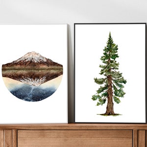 Mount Taranaki Watercolor Painting Art Print- New Zealand Nature ...