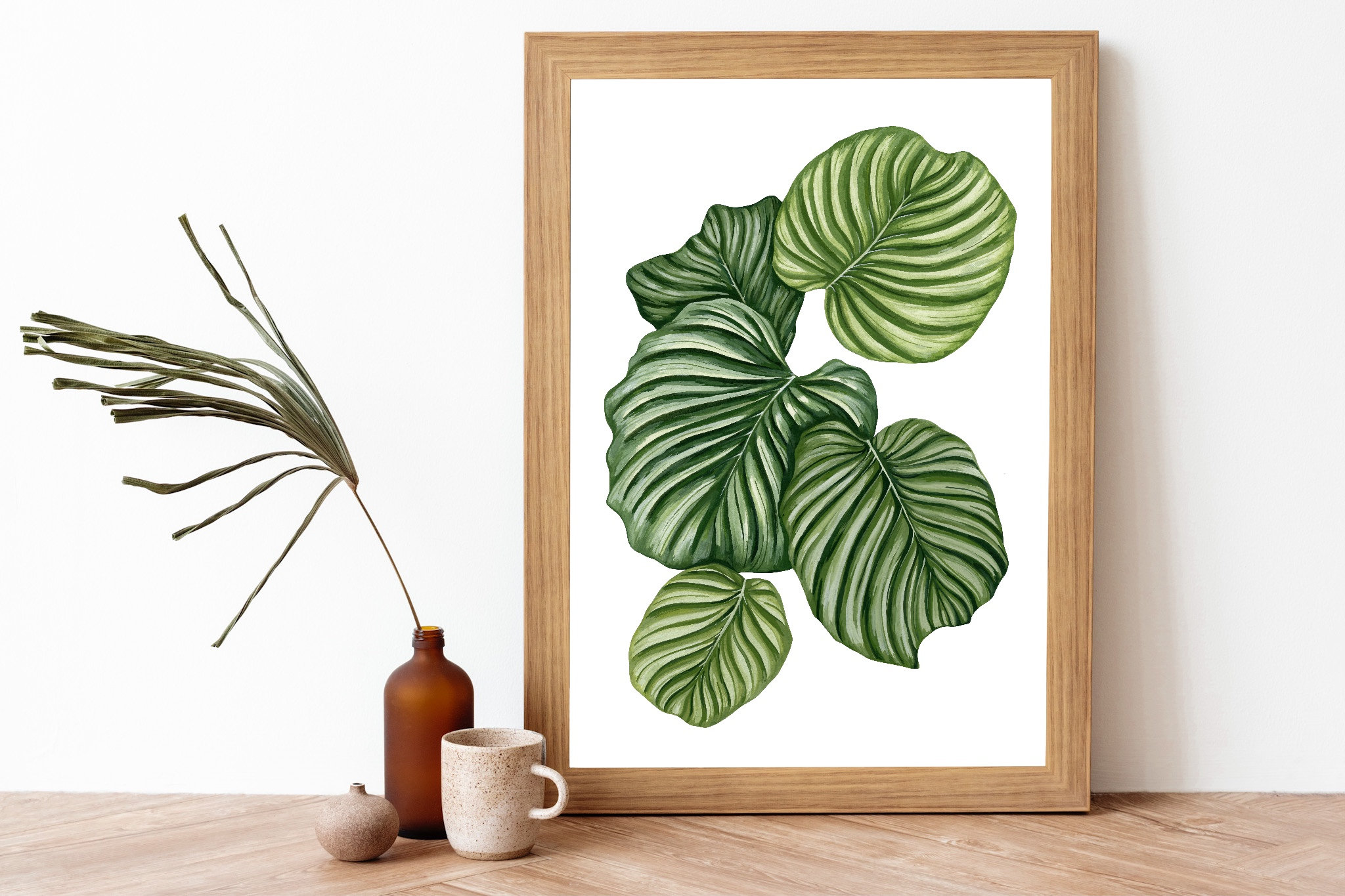 Calathea Orbifolia Art Print: Botanical Gouache Painting - Etsy