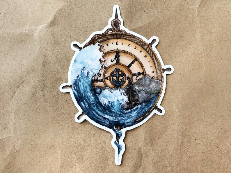 Vinyl Wanderlust Compass Sticker Nautical Sticker Outdoor - Etsy