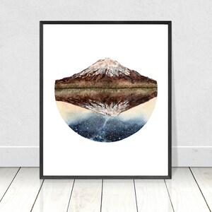Mount Taranaki Watercolor Painting Art Print New Zealand | Etsy