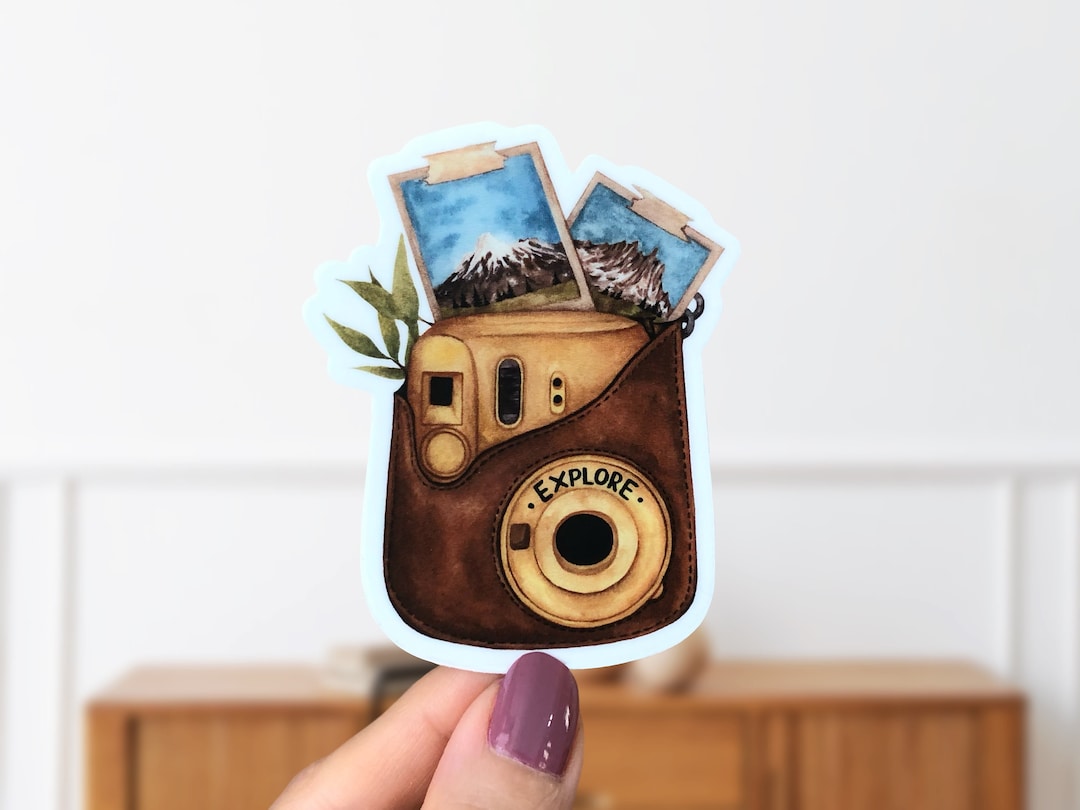 Retro Camera Sticker: Explore Nature, Matte Vinyl Decal - Etsy