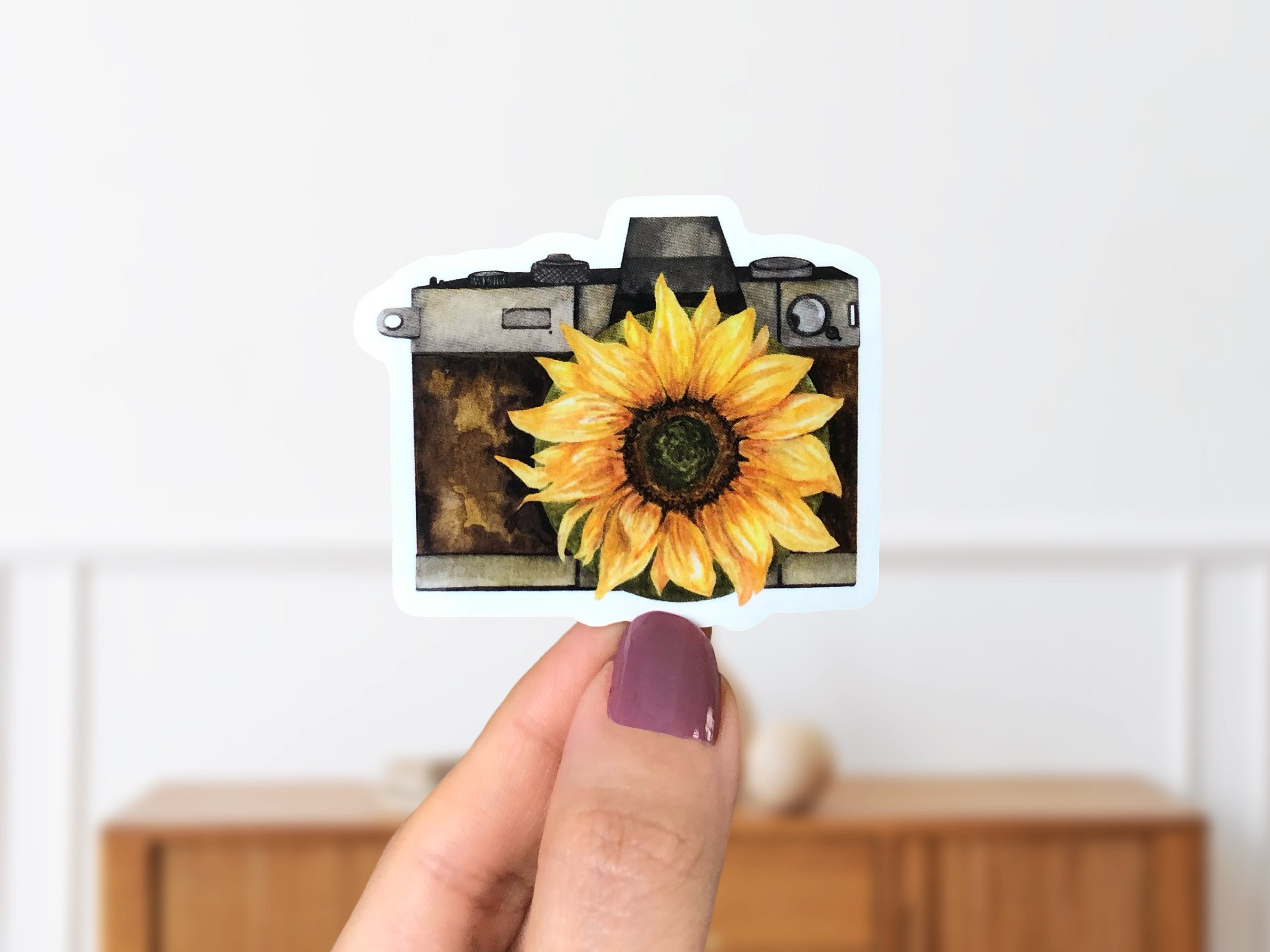 Camera Sunflower Lens Vinyl Sticker Camera Sticker Sunflower - Etsy Canada