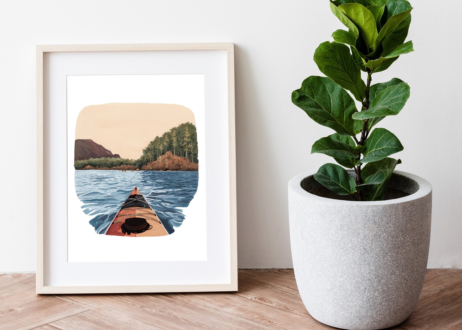 Kayaking Painting Art Print Travel Art Print Canoe Wall Art | Etsy