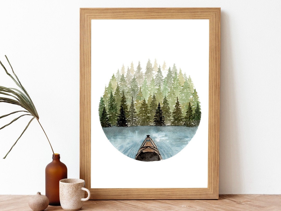 Kayaking Watercolor Painting Art Print- Water Sports Giclee Art Print ...