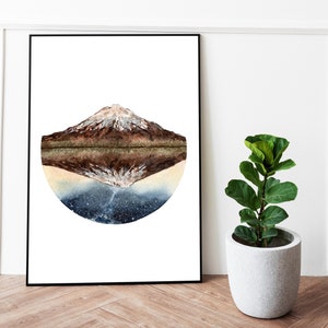 Mount Taranaki Watercolor Painting Art Print- New Zealand Nature ...