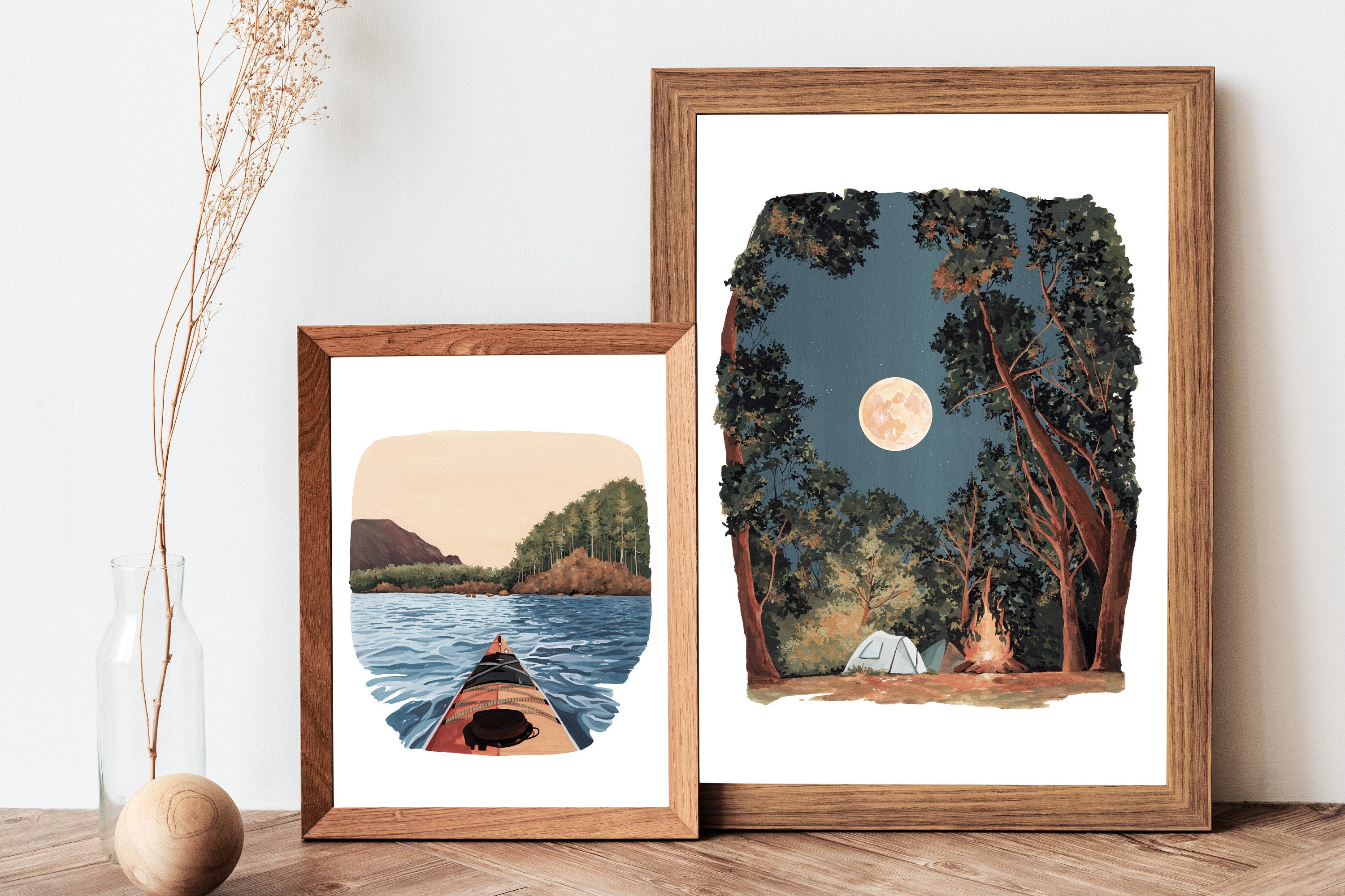 Camping Painting Art Print Campfire Print Nature Art Print | Etsy