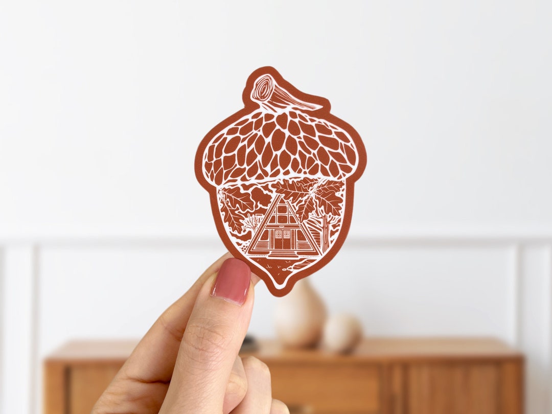 Acorn Fall Sticker: Matte Vinyl Woodland Cabin Decal - Etsy UK