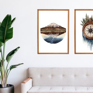 Mount Taranaki Watercolor Painting Art Print- New Zealand Nature ...