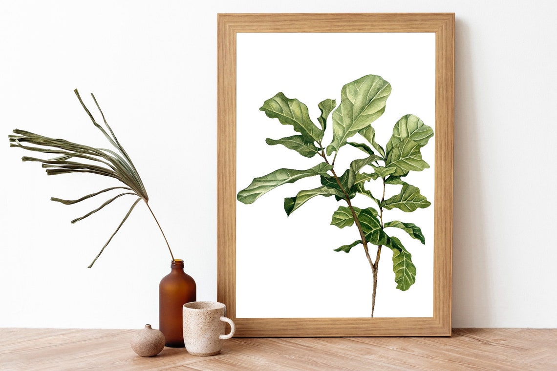 Fiddle Leaf Fig Tree Watercolor Painting Art Print Printable | Etsy Canada