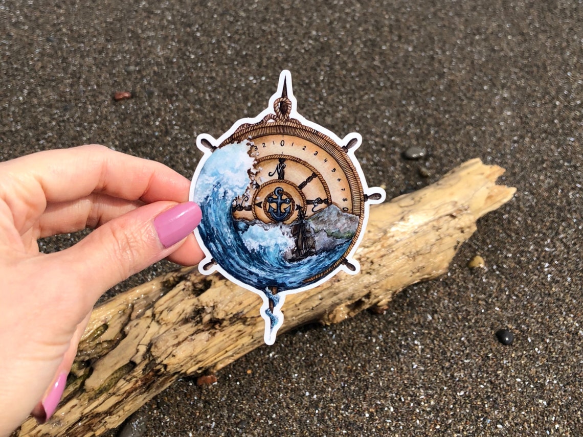 Vinyl Wanderlust Compass Sticker Nautical Sticker Outdoor - Etsy