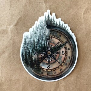 Vinyl Watercolor Compass Sticker- Adventure Sticker- Hydro Flask ...