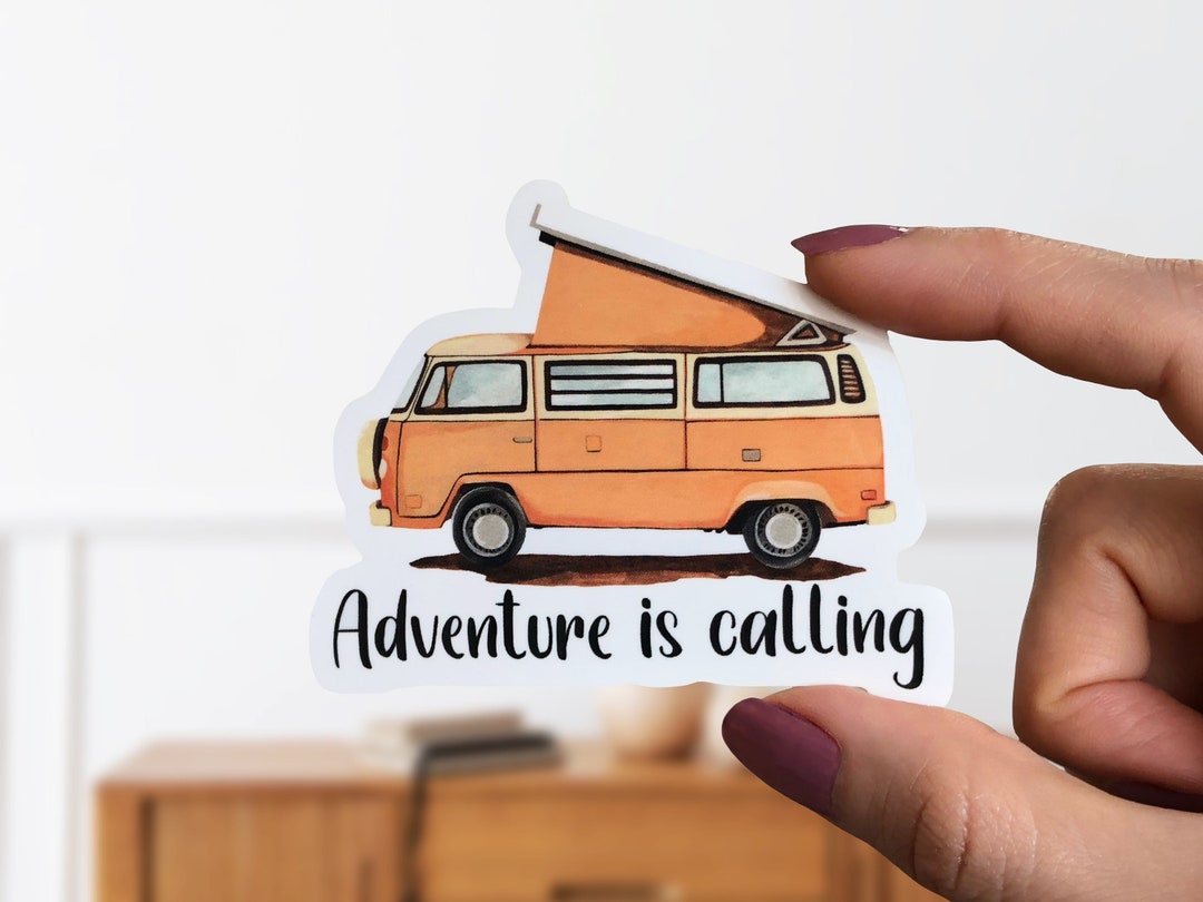 Retro Van Life Sticker: Adventure Camper, Glossy Vinyl - Etsy