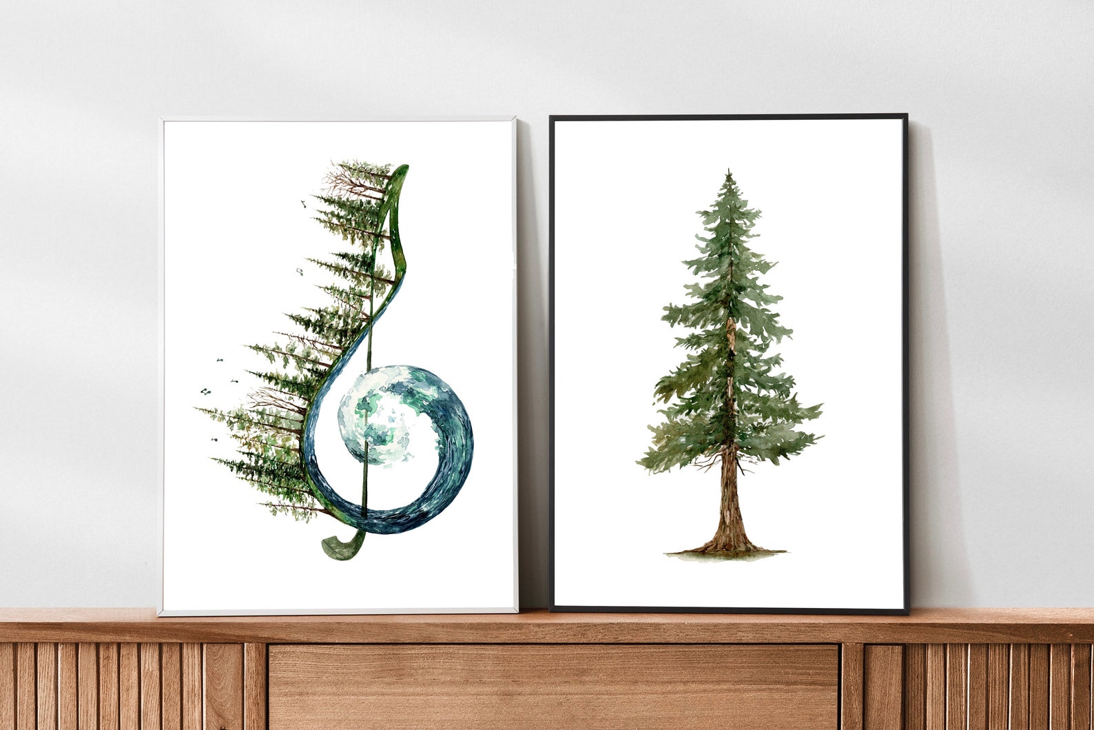 Treble Clef Watercolor Art Print: Musical Note Wall Decor - Etsy