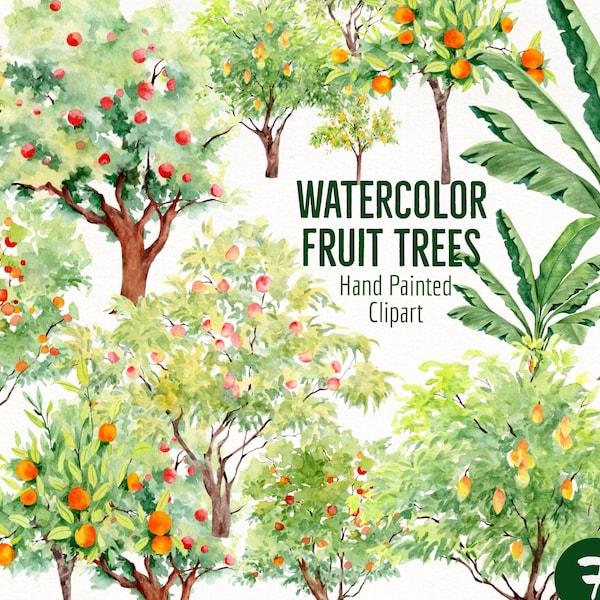 Apple Tree Clipart - Etsy