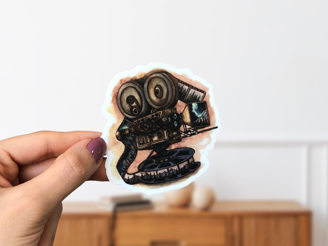Vintage Filming Camera Sticker- Film Reel Sticker- Retro Film Sticker ...