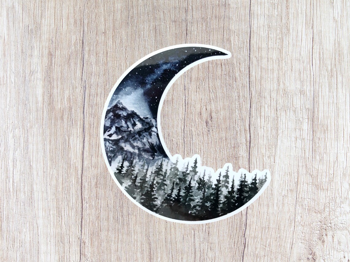 Crescent Moon Sticker Adventure Sticker Hydro Flask Sticker - Etsy Canada