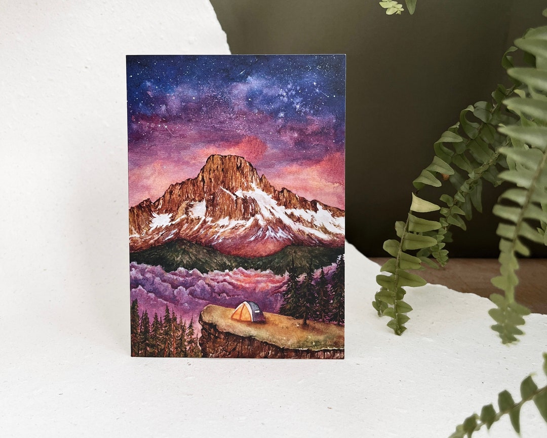 Blank Adventure Greeting Card- Travel Notecard- Wilderness Camping ...