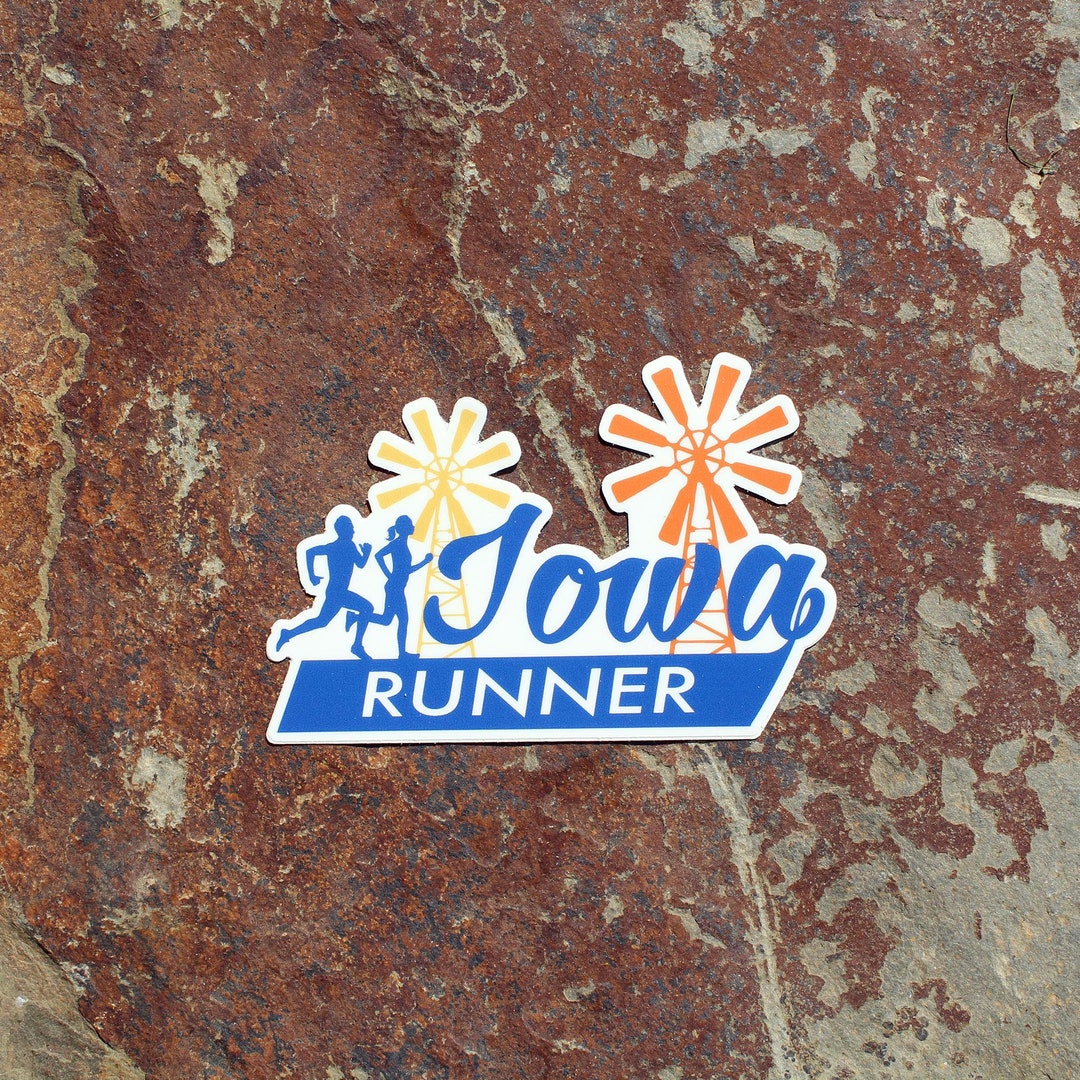 Iowa Runner Sticker - Vinyl Die Cut Sticker - Running Stickers - Run ...