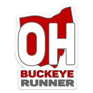 Buckeye Runner Sticker - Vinyl Die Cut Sticker - Running Stickers - Run ...
