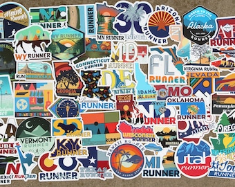 50 States Stickers - Etsy