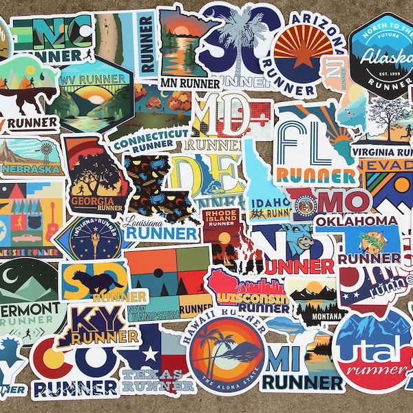 Running Stickers - Etsy