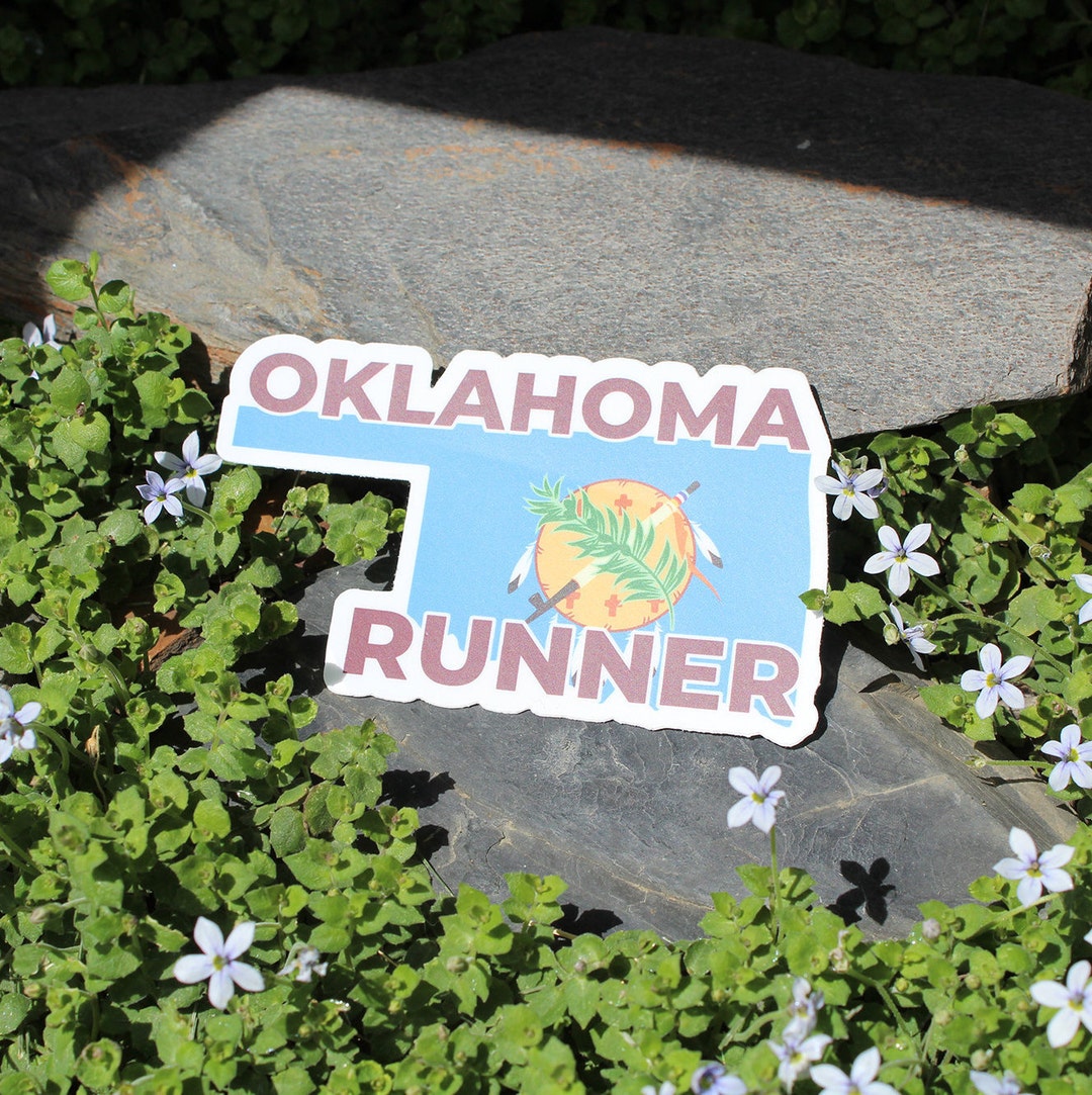 Oklahoma Runner Sticker - Vinyl Die Cut Sticker - Oklahoma Running ...
